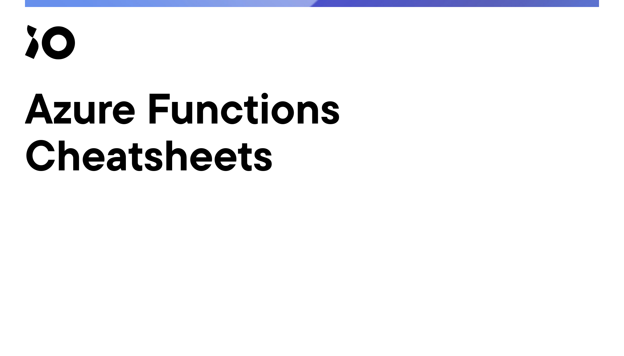 Azure Functions Cheatsheets - iO tech_hub